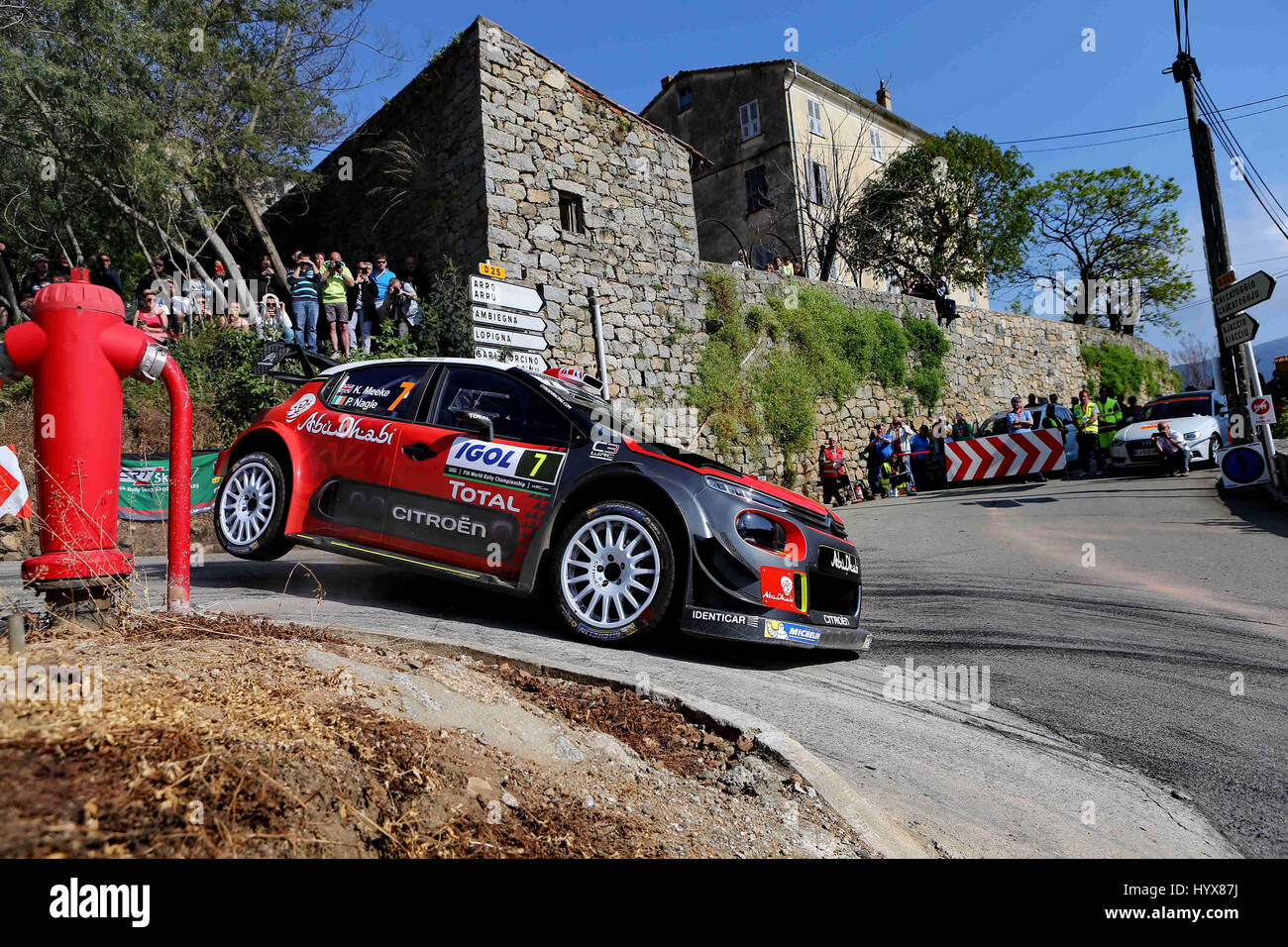 April 7th 2017, Island of Corsica; WRC Rally of Corsica, Day 1; 7- Kris MEEKE (GRB) Paul NAGLE ...
