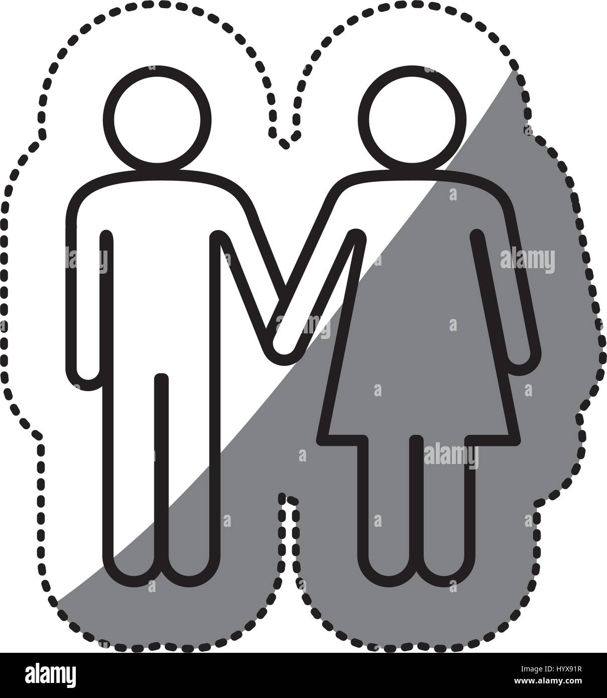 sticker silhouette pictogram silhouette couple holding hands Stock ...