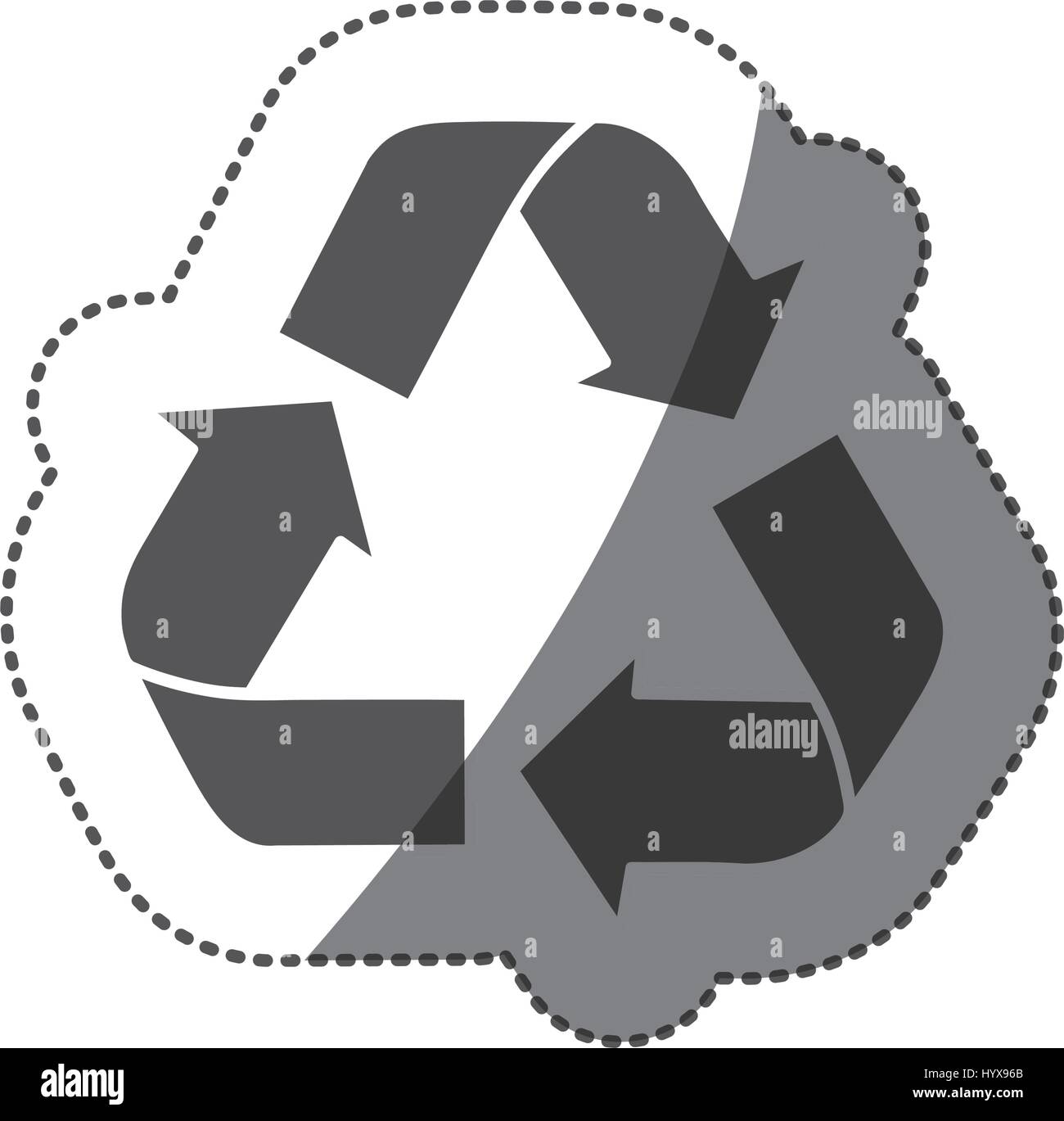 sticker silhouette recycling symbol with arrows Stock Vector Image ...