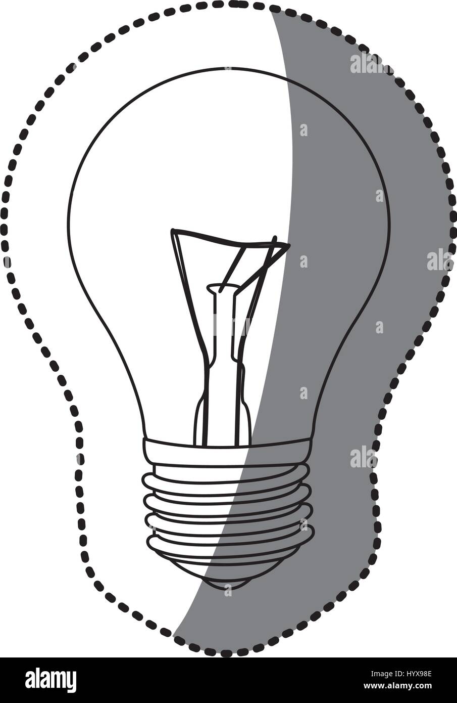 sticker silhouette modern light bulb off Stock Vector Image & Art - Alamy