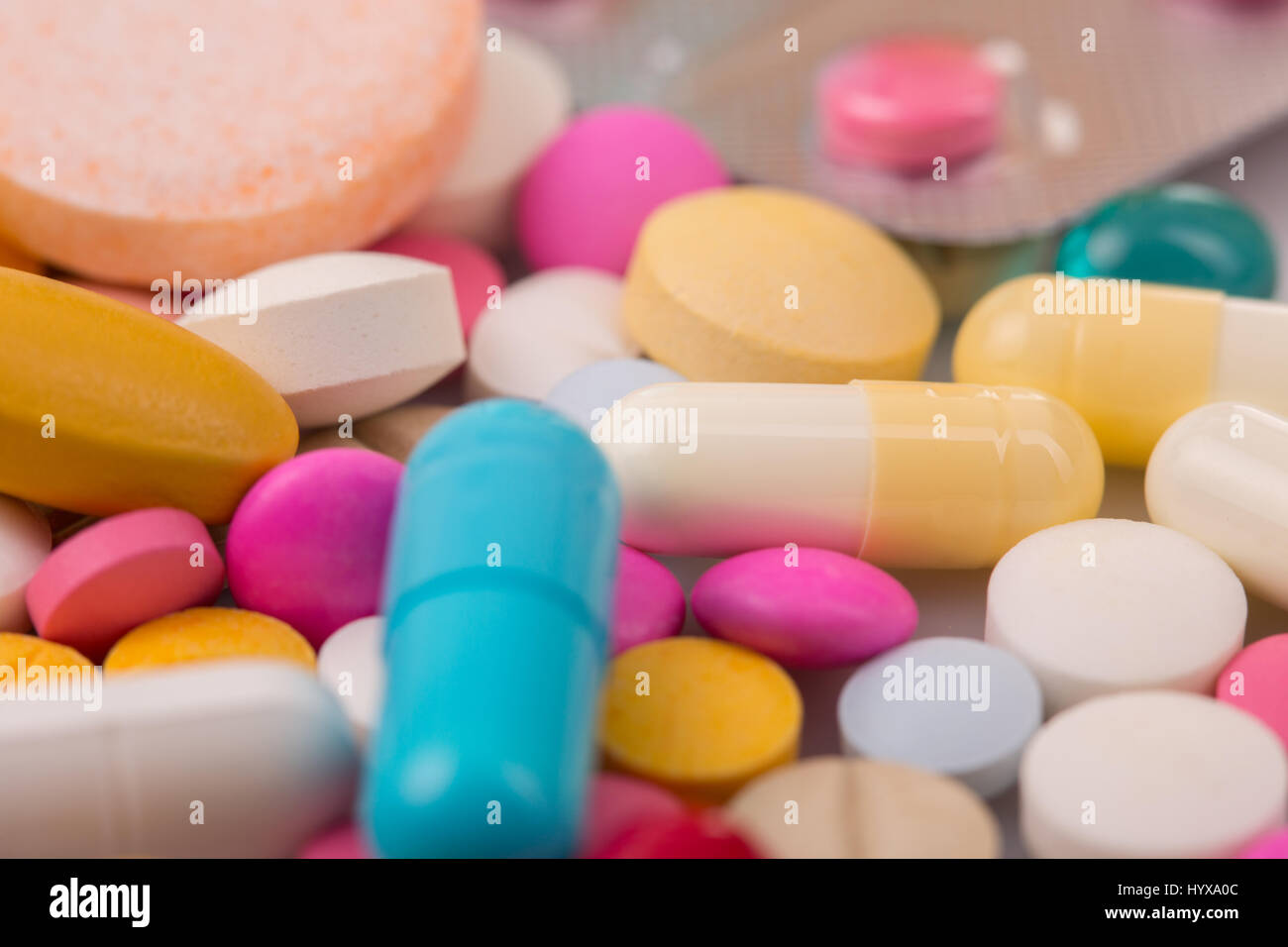 different Tablets pills capsule heap mix therapy drugs Stock Photo - Alamy