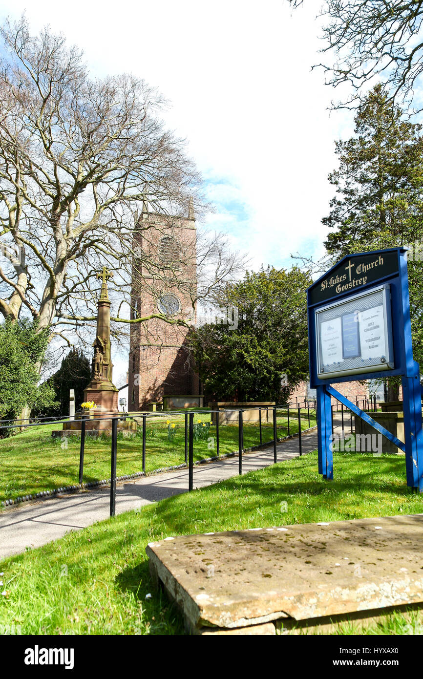 St Luke's Church in the village of Goostrey, Cheshire, England, UK ...