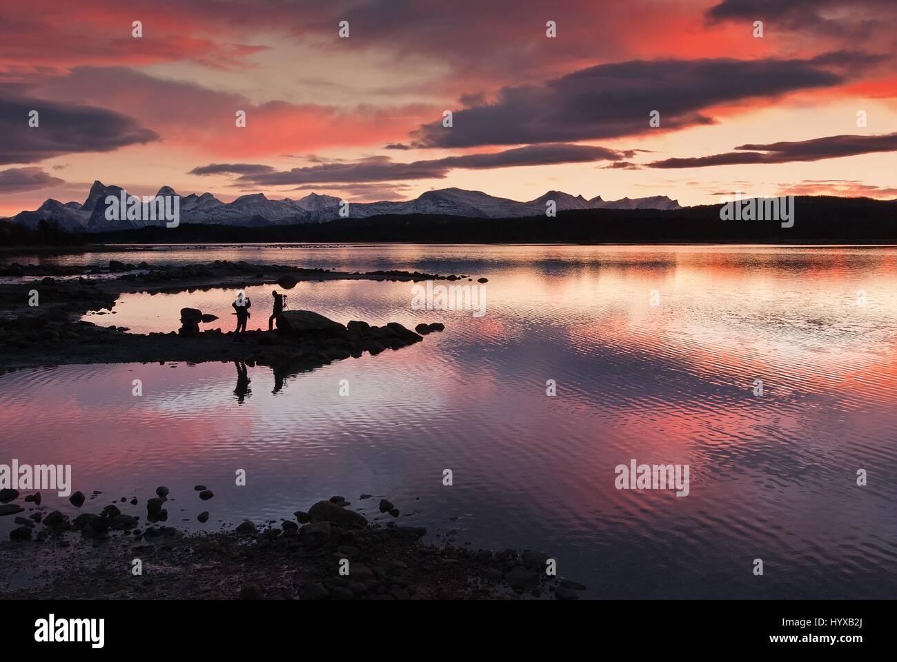 Norway, Tysfjord at sunset Stock Photo - Alamy