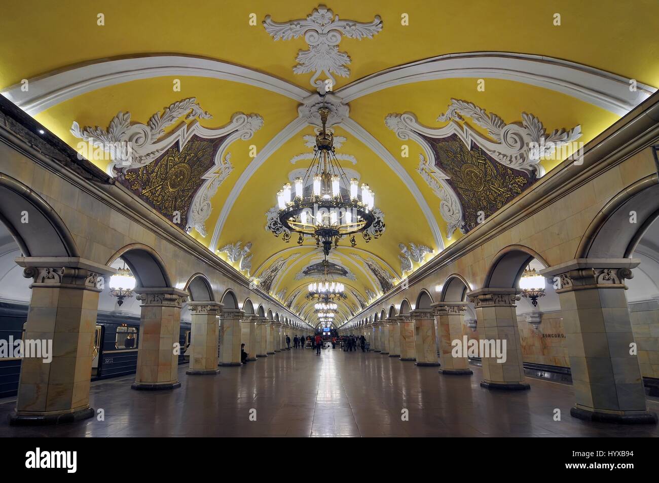 Russia, Moscow, Underground Station Komsomolskaya Moscow Metro Stock ...