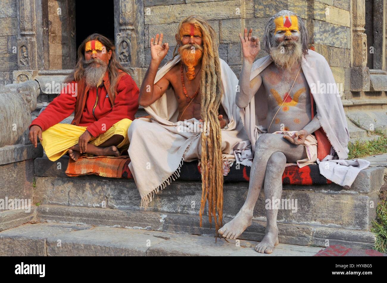 Nepal, Kathmandu, Sadhu holy man in Pashupatinath temple Stock Photo ...
