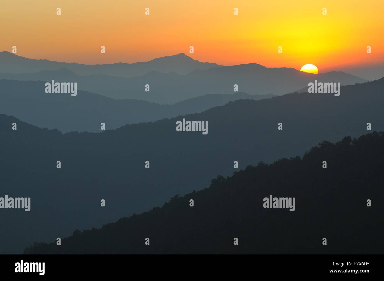 Nepal, Annapurna Conservation Area, Sunrise view from Tadapani, Nepal ...