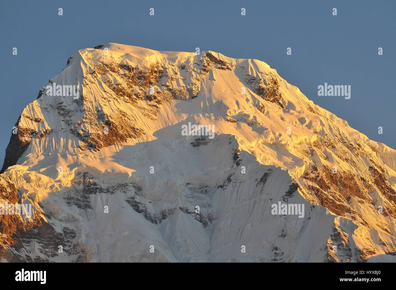 Nepal, Annapurna Conservation Area, Annapurna South view from Tadapani ...