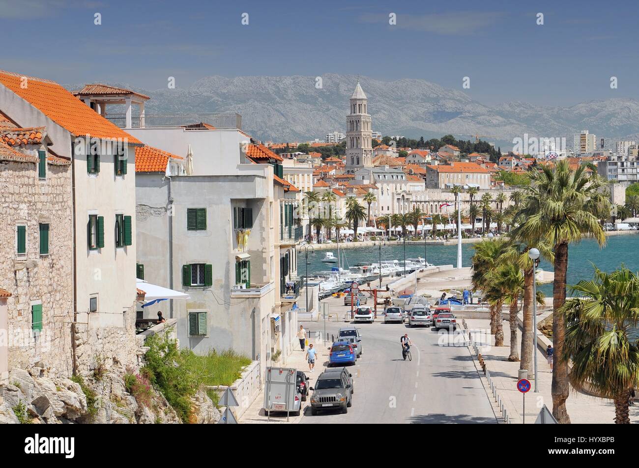 Croatia, Split, Riva Promenade and Bell tower, in Split Croatia Stock ...