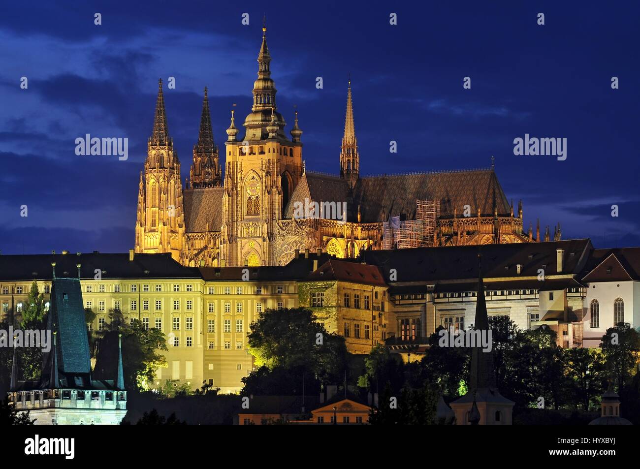 Prague Castle at sunset Stock Photo - Alamy