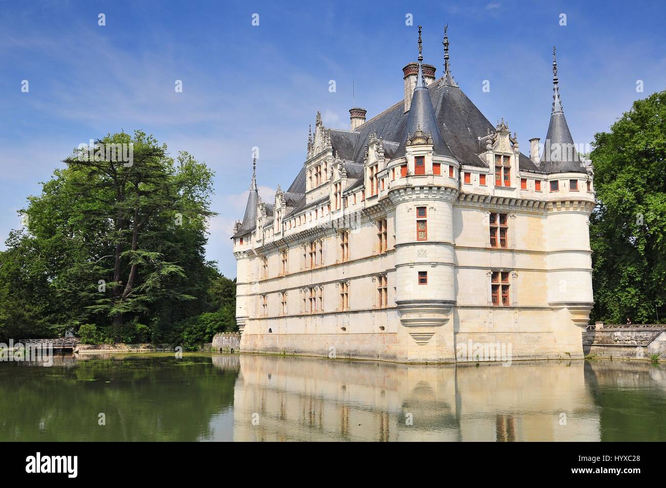 Chateau d'Azay-le-Rideau and peaceful reflection it is one of the ...