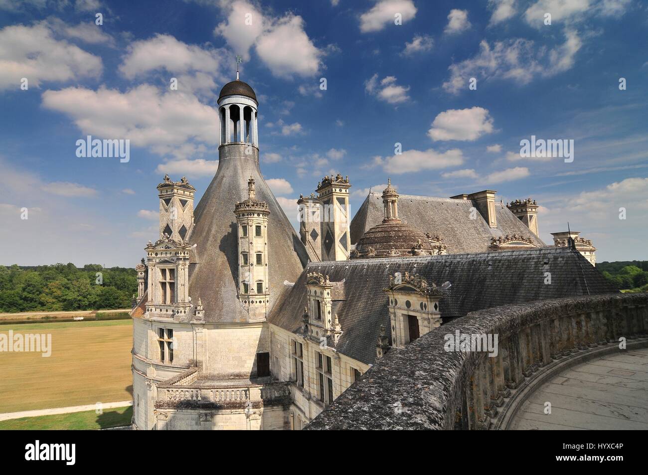 Chateau de Chambord royal medieval french castle. Loire Valley France ...