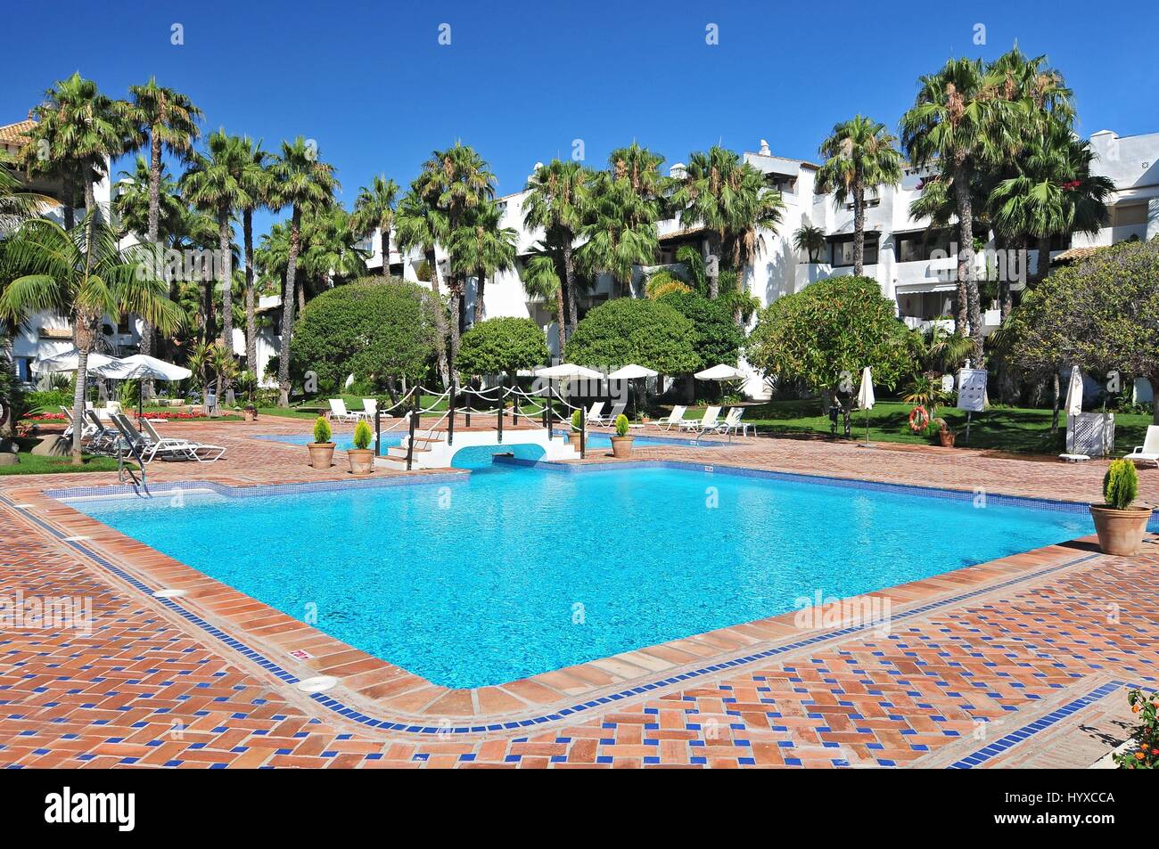 Hotel Pool Marbella Malaga Costa del Sol Andalusia Spain Stock Photo ...