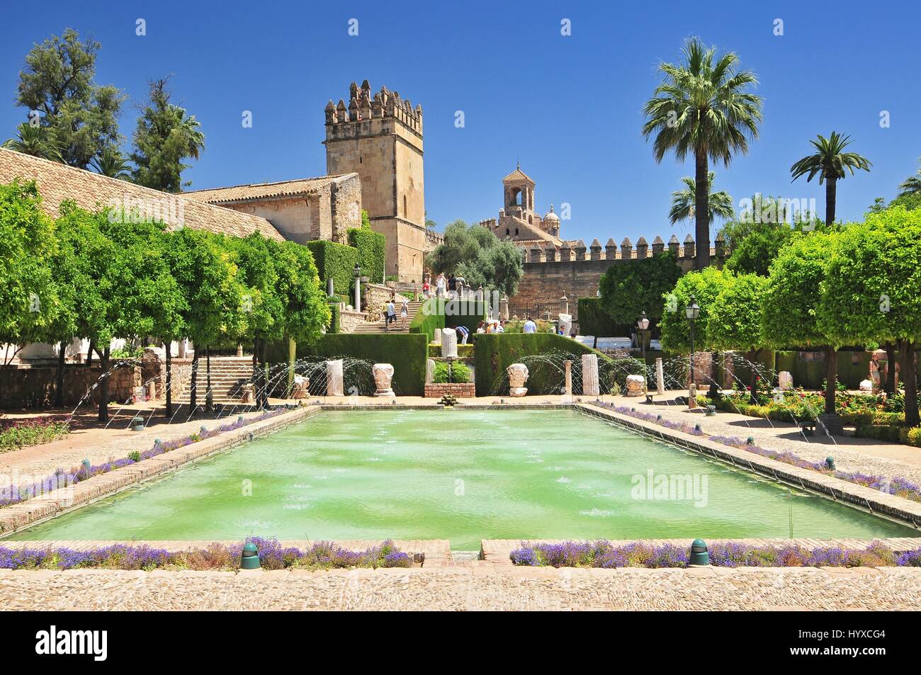 Gardens in the Alcazar of Christian Monarchs in Cordoba, Andalusia ...