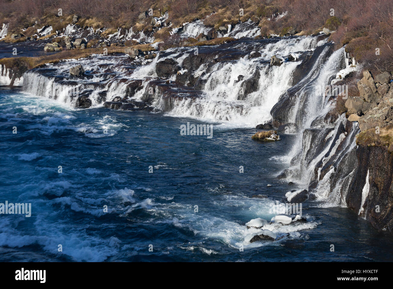 Barnafoss waterfall, Iceland Stock Photo - Alamy
