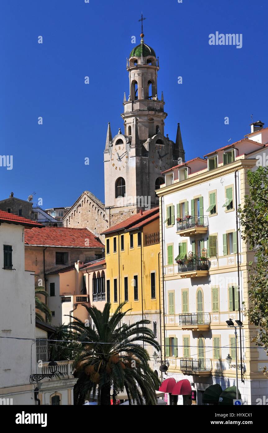 The historic medieval old town La Pigna of San Remo Italy Stock Photo ...