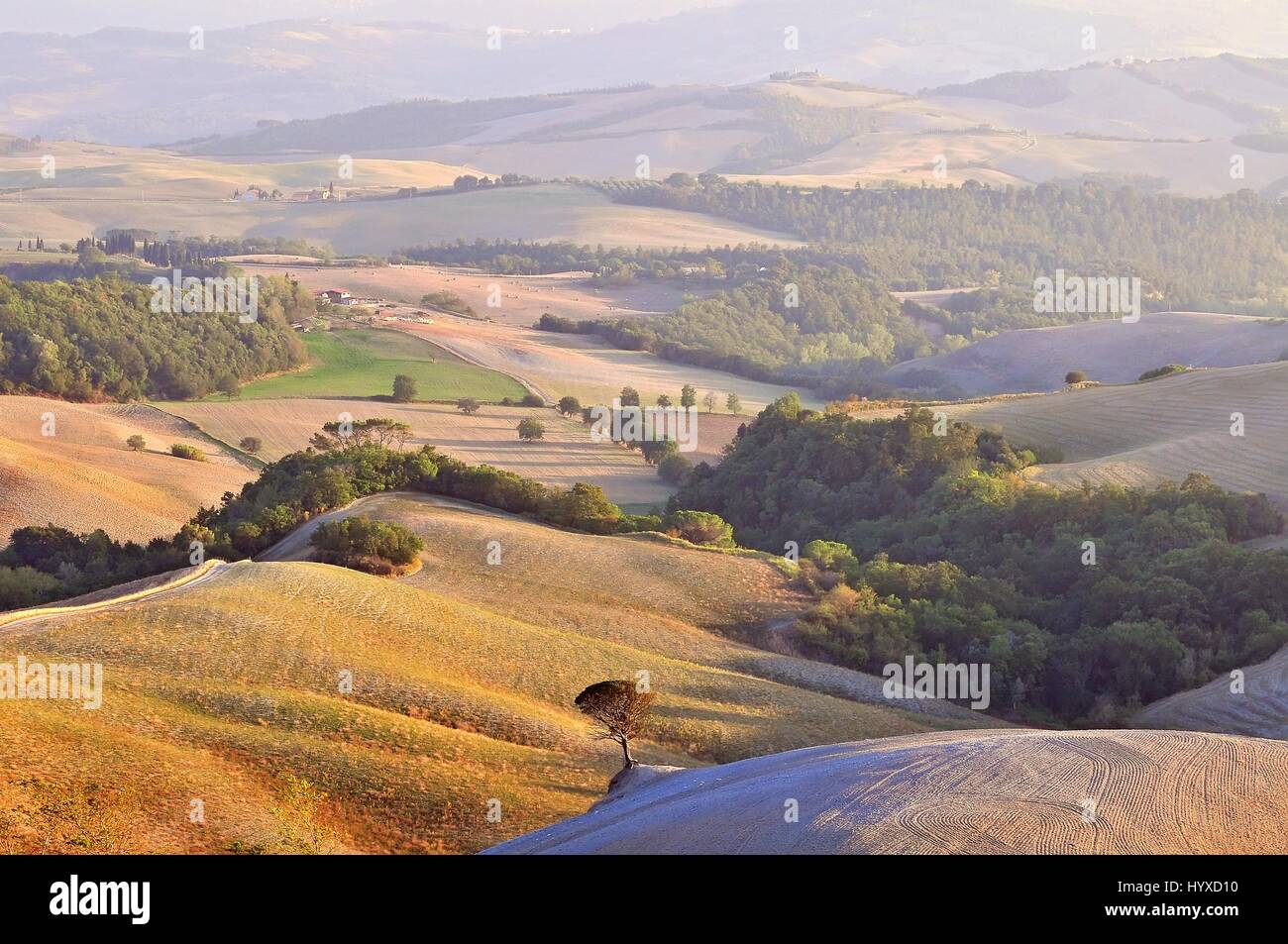 Tuscany, Val d' Orcia (Orcia Valley), landscape classified as World ...