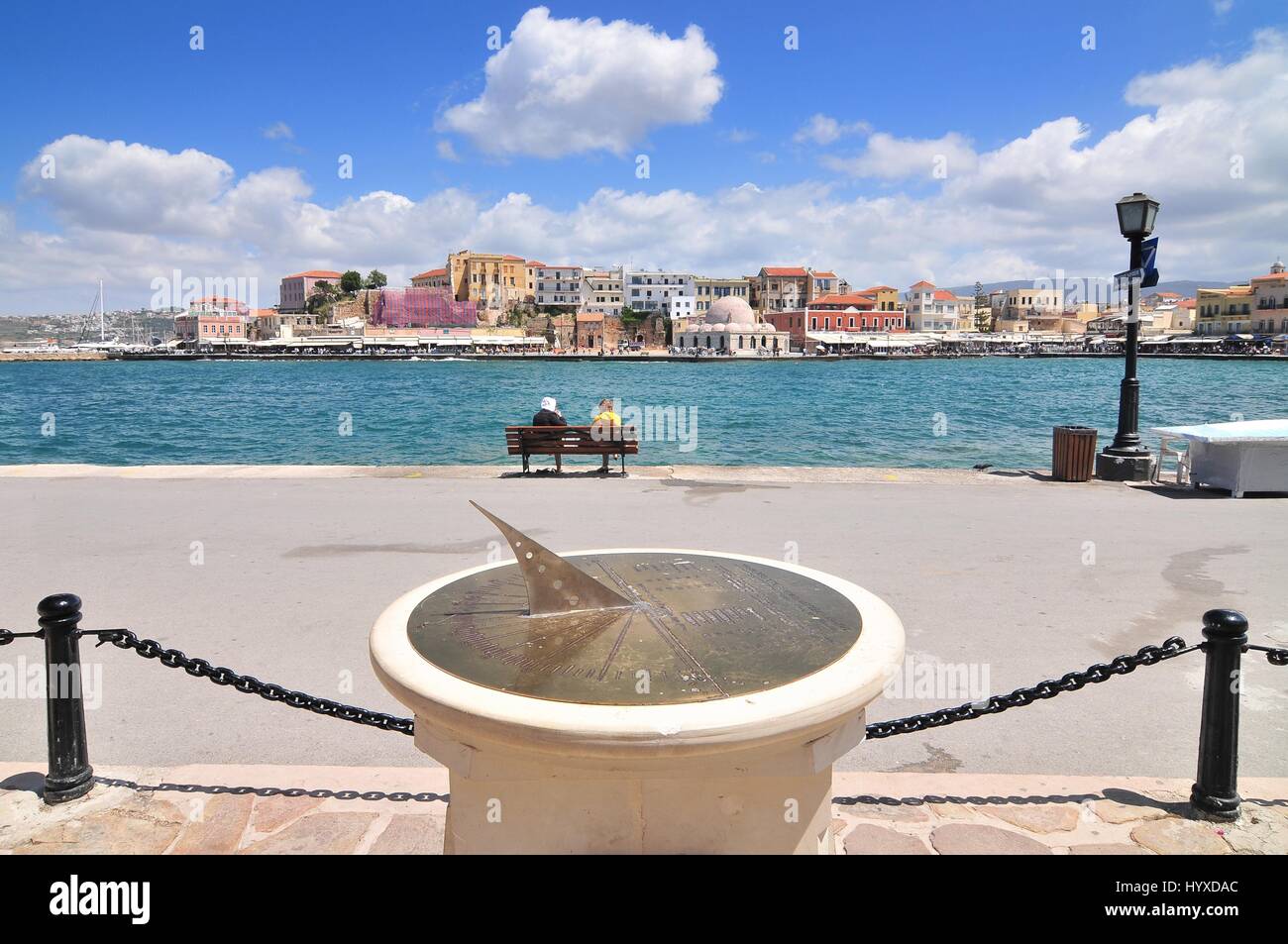 Sundial in Maritime Museum of Crete, Chania harbour Stock Photo - Alamy