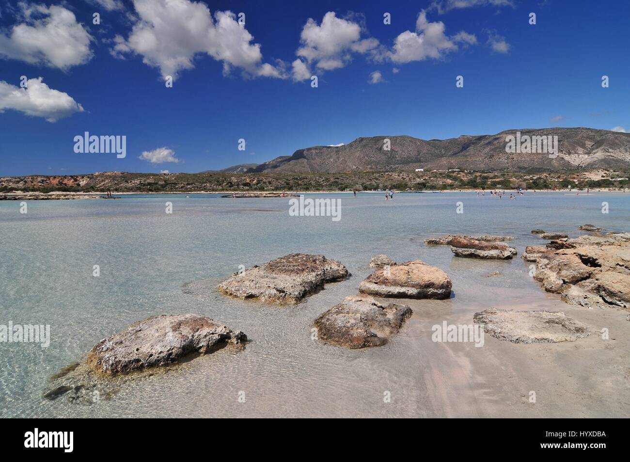 Elafonisos beach on the south-west coast of Crete island in Greece ...
