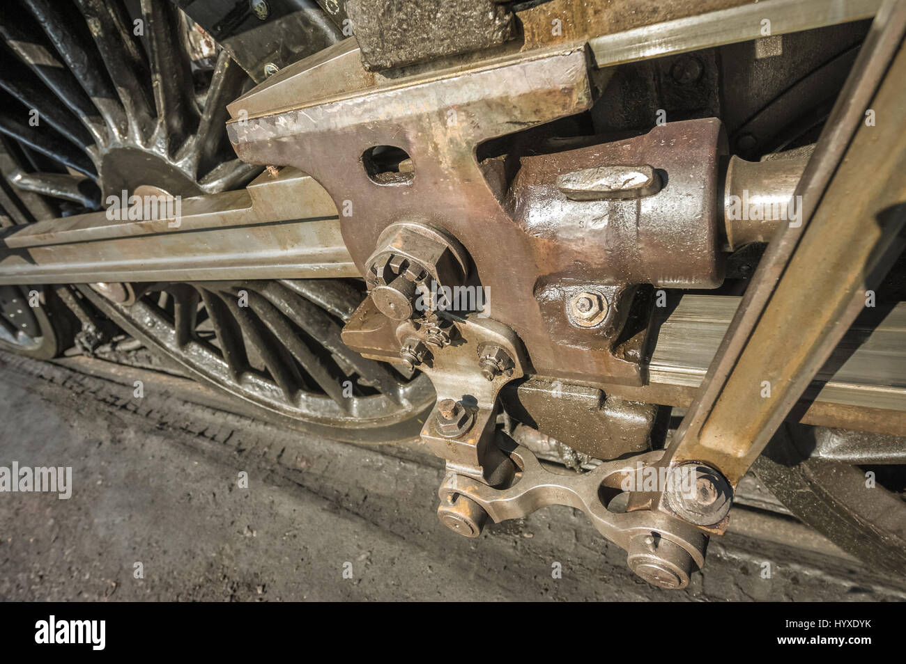 wheels and coupling rods on a vintage steam locomotive Stock Photo - Alamy