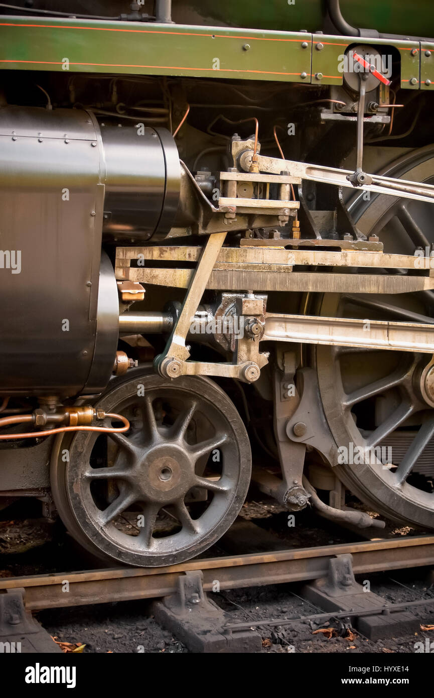 piston and wheel detail of an old steam locomotive Stock Photo - Alamy
