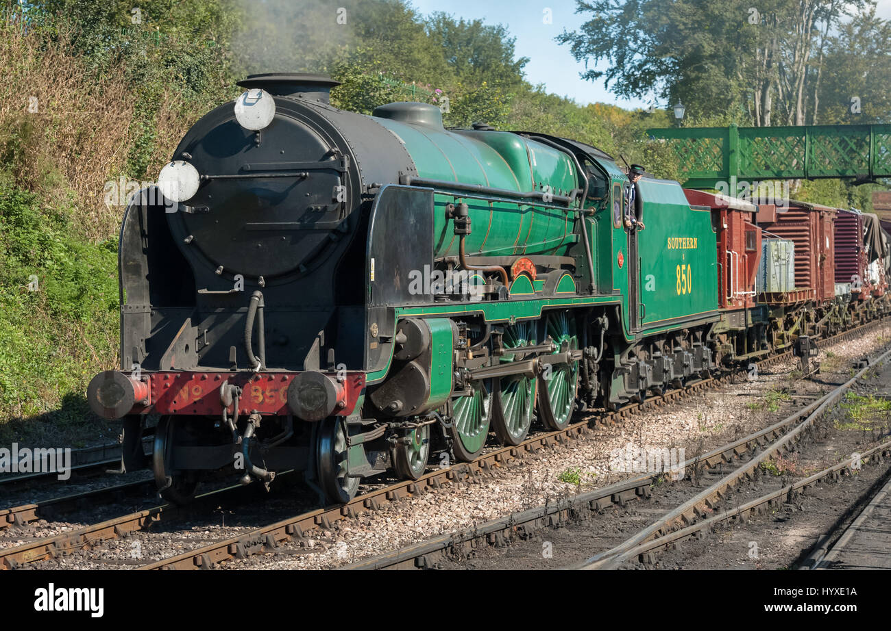 Ropley, UK - 19 September, 2015: The Lord Nelson 850 vintage steam ...