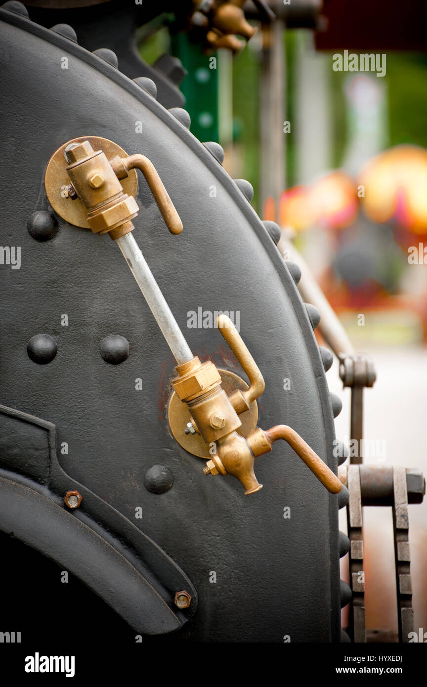 Brass steam engine valves hi-res stock photography and images - Alamy