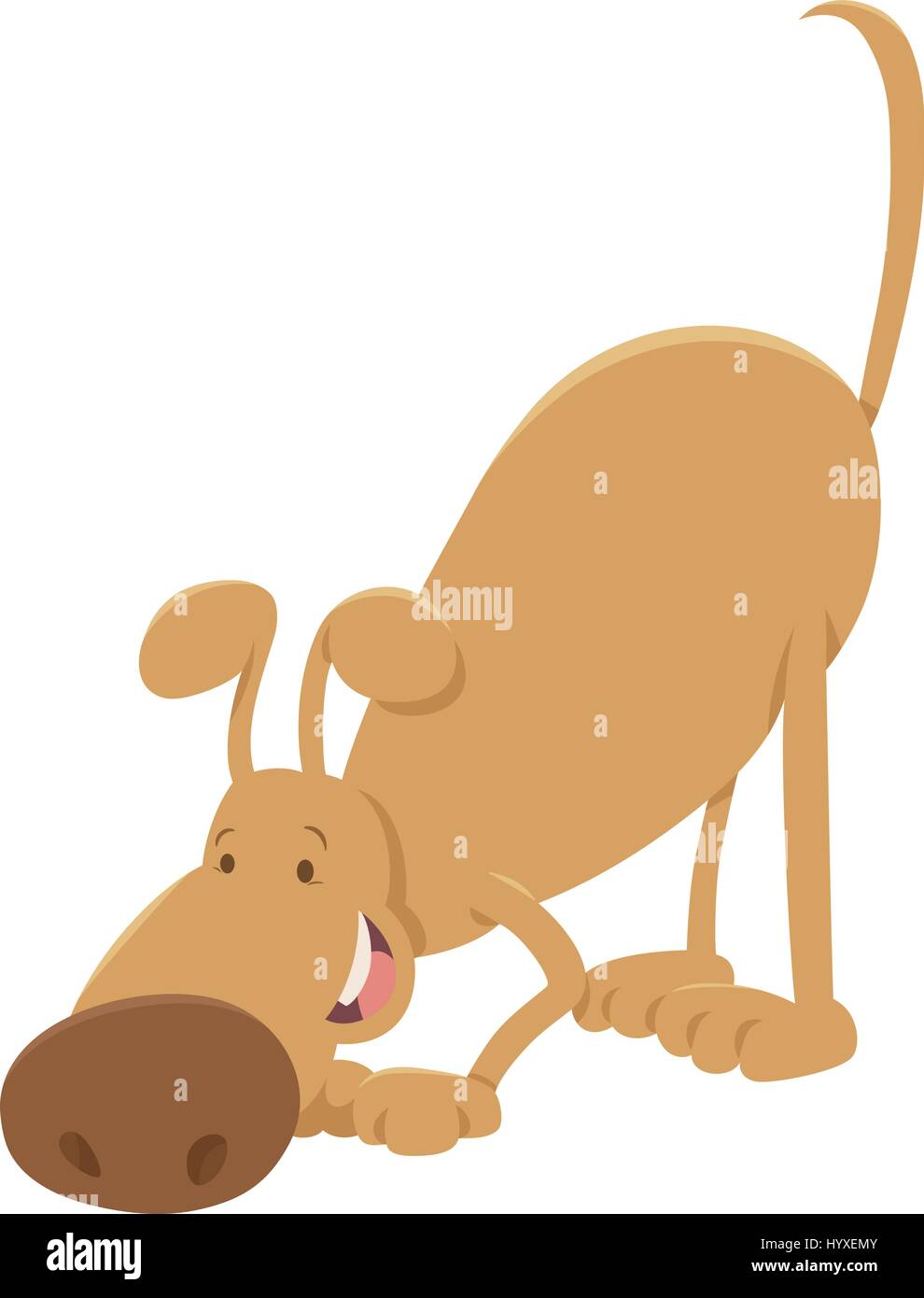 Cartoon Illustration of Funny Sniffing Dog Animal Character Stock ...