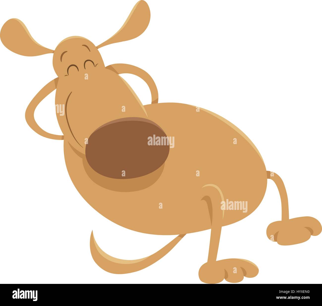 Cartoon Illustration of Relaxing Dog Animal Character Stock Vector ...