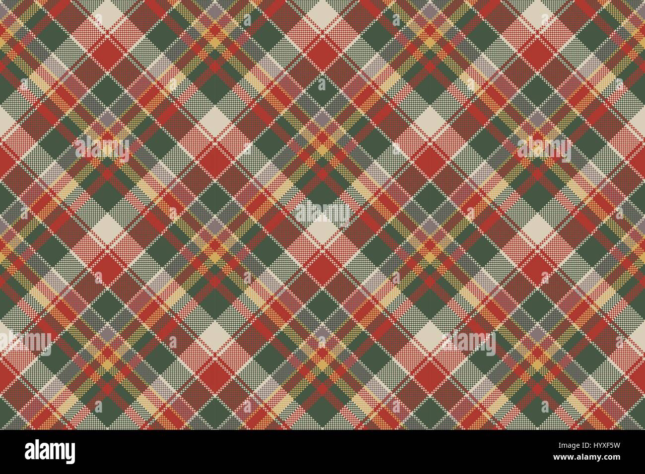 Pixel fabric texture classic plaid seamless pattern. Vector ...