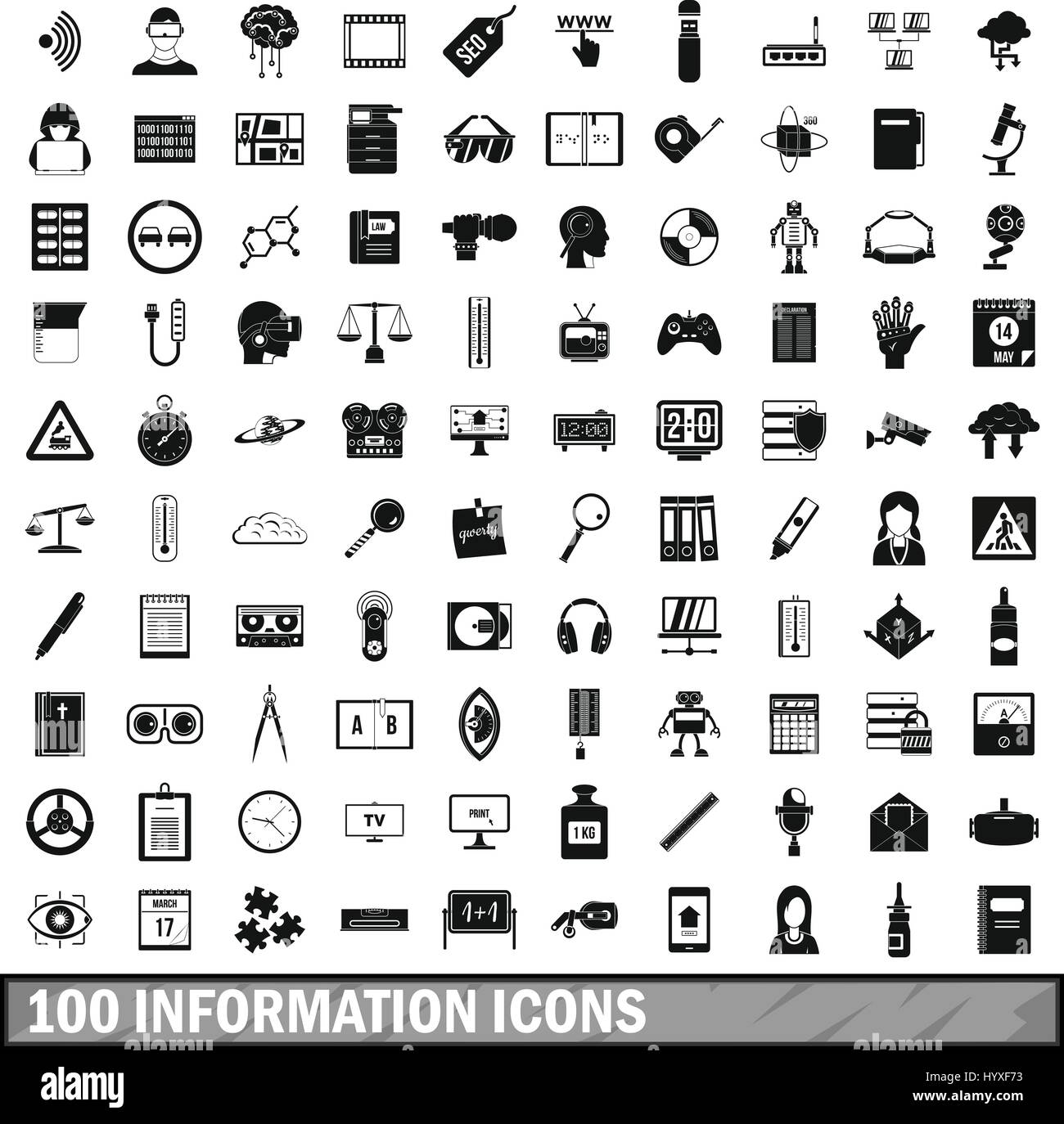 100 information icons set, simple style Stock Vector Image & Art - Alamy