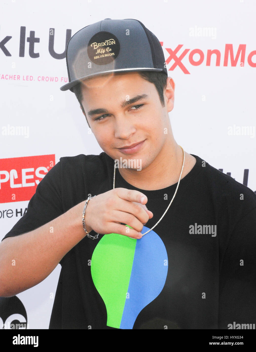 Singer Austin Mahone arrive at the Think It Up education initiative for ...
