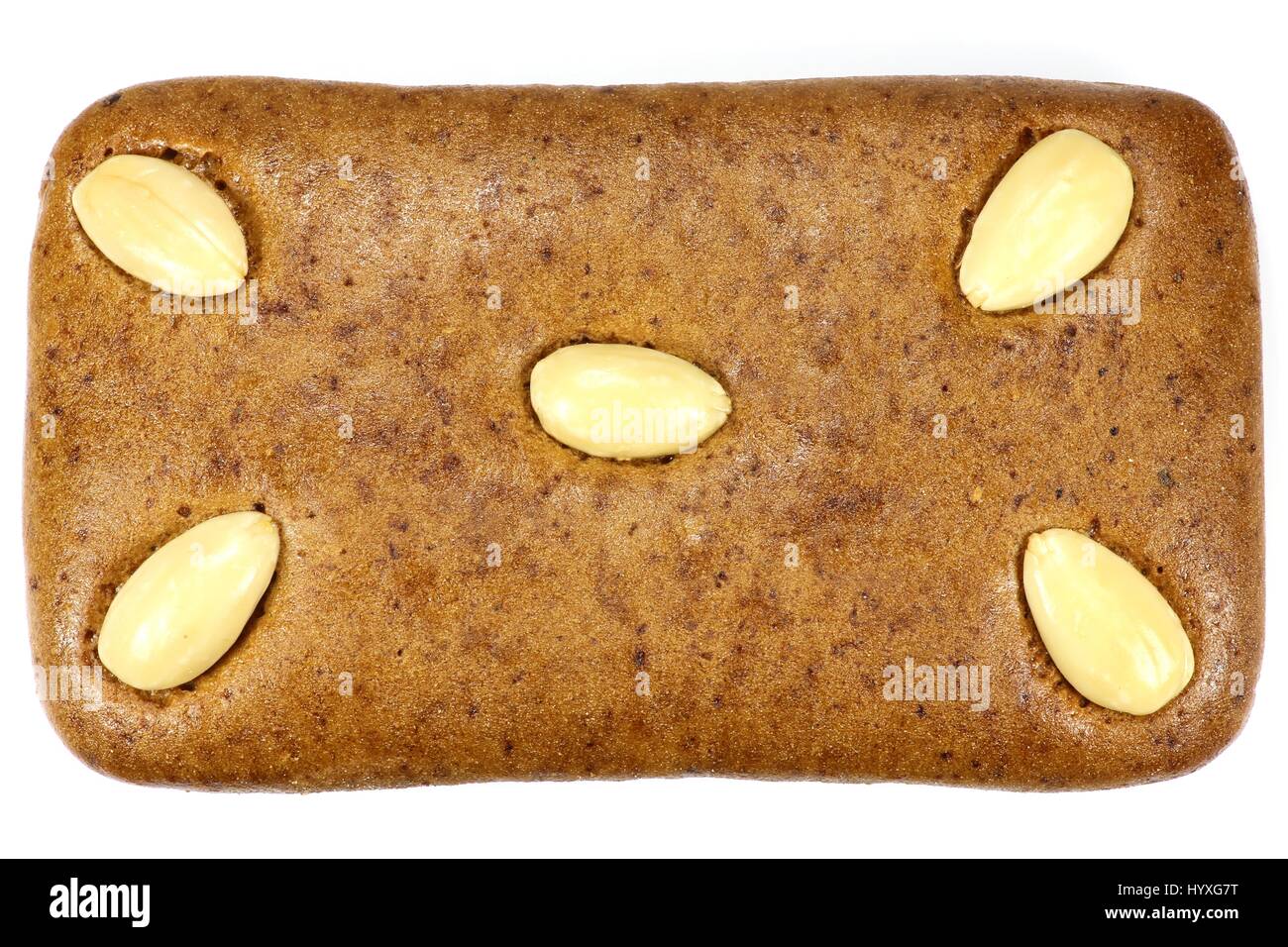gingerbread with almonds isolated on white background Stock Photo - Alamy