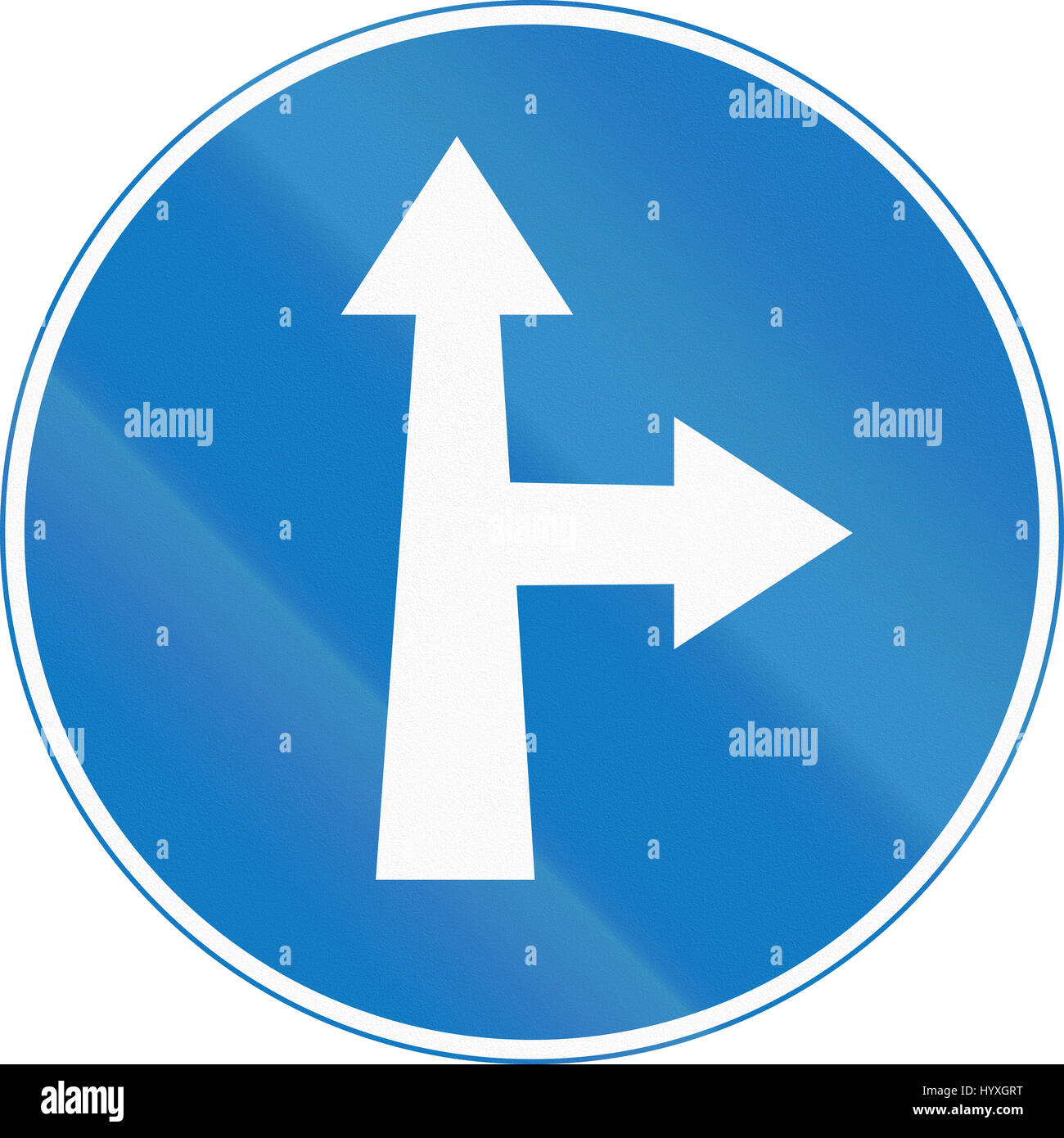 Straight and right road sign hi-res stock photography and images - Alamy