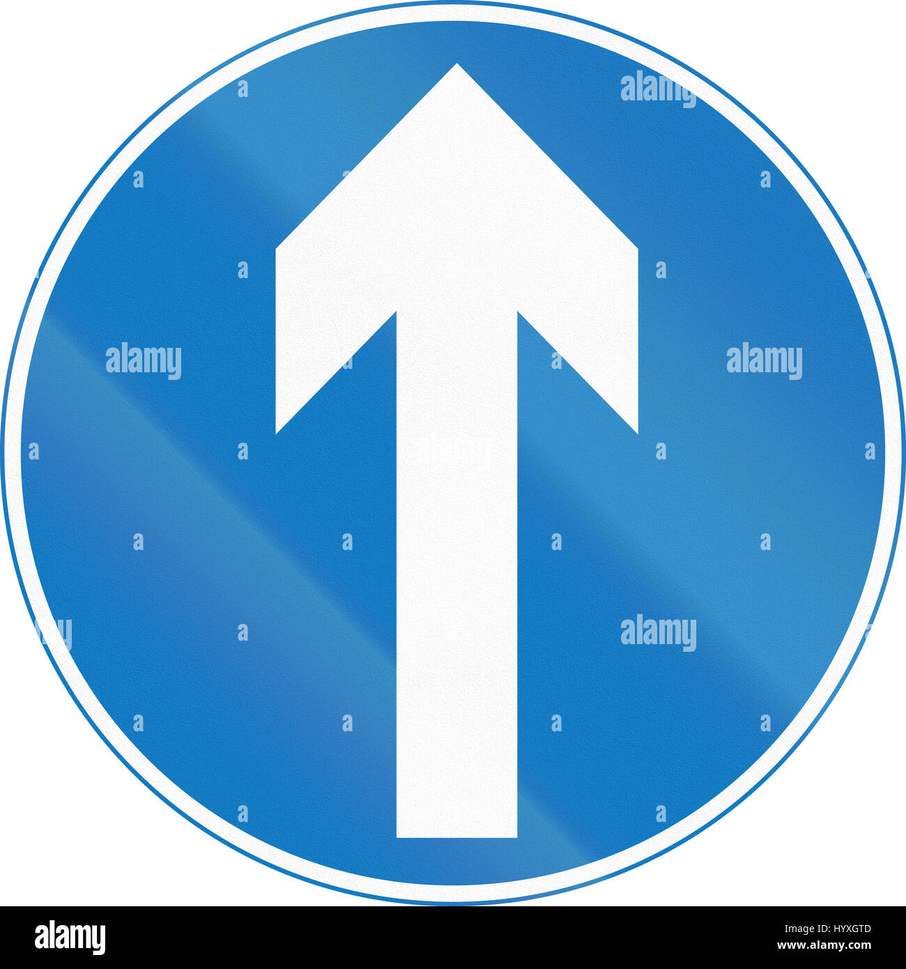 Road sign used in Cyprus - Straight ahead Stock Photo - Alamy