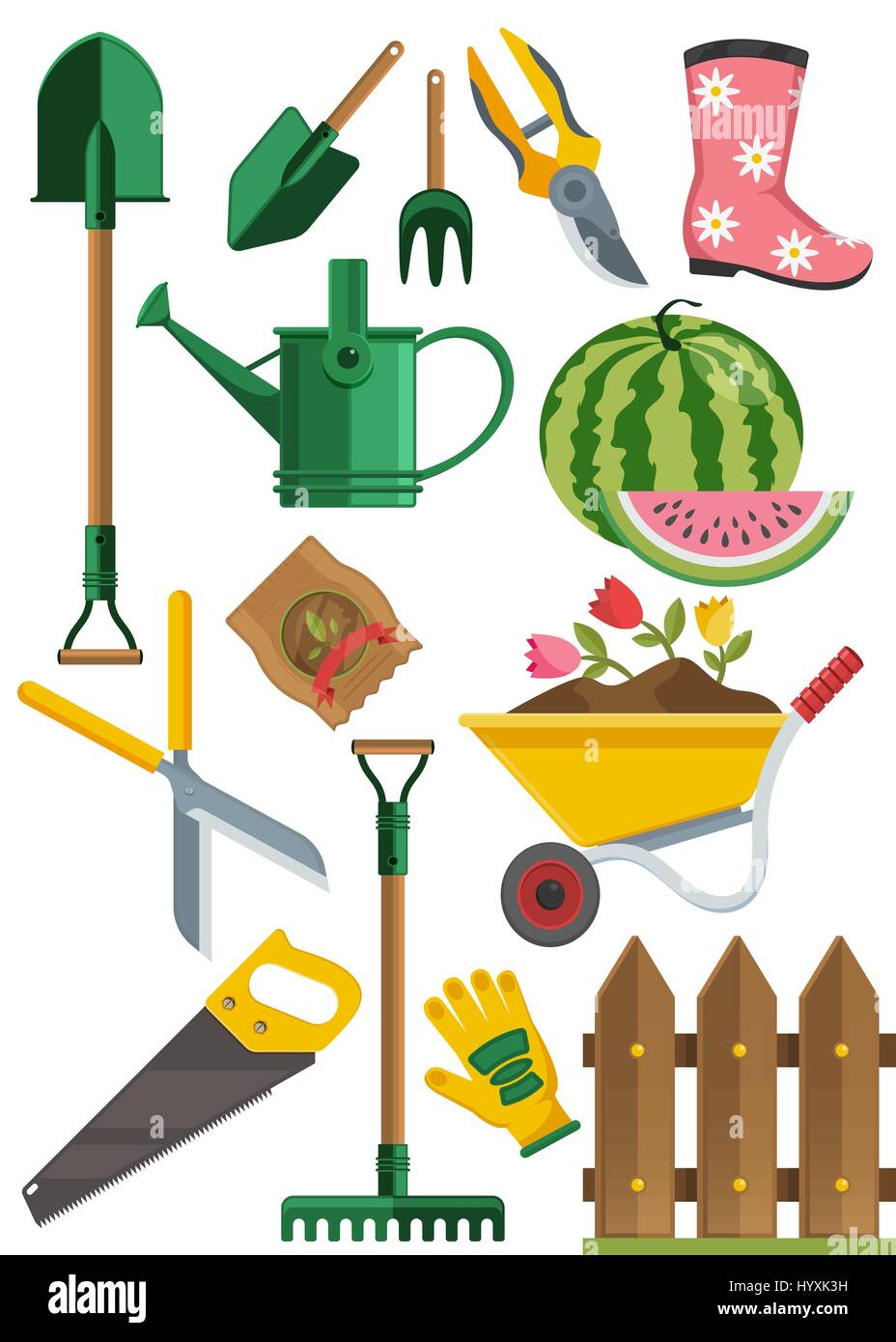Gardening spring equipment background Stock Vector Images - Alamy
