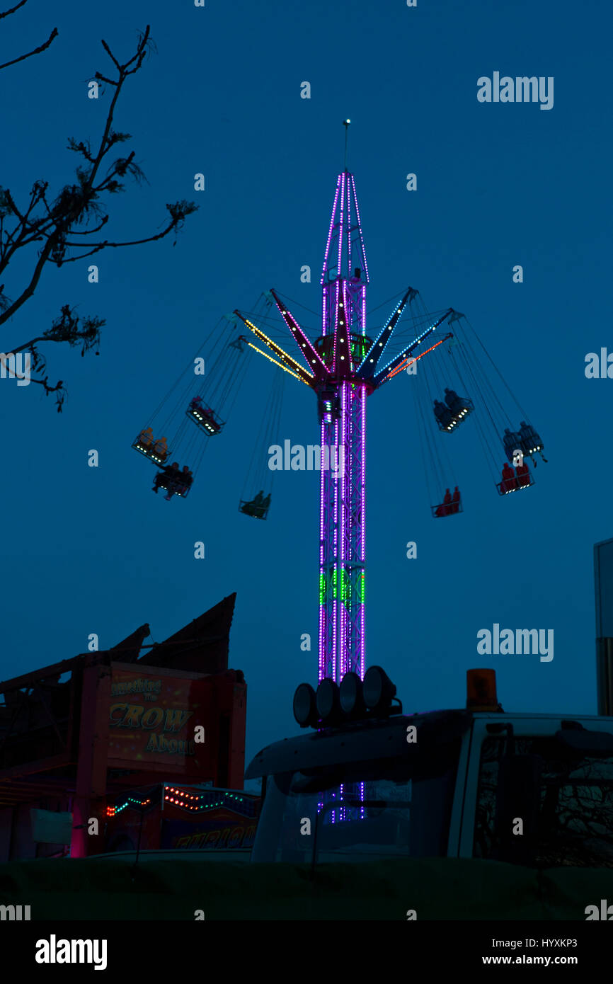 A high ride at a funfair in London Stock Photo - Alamy