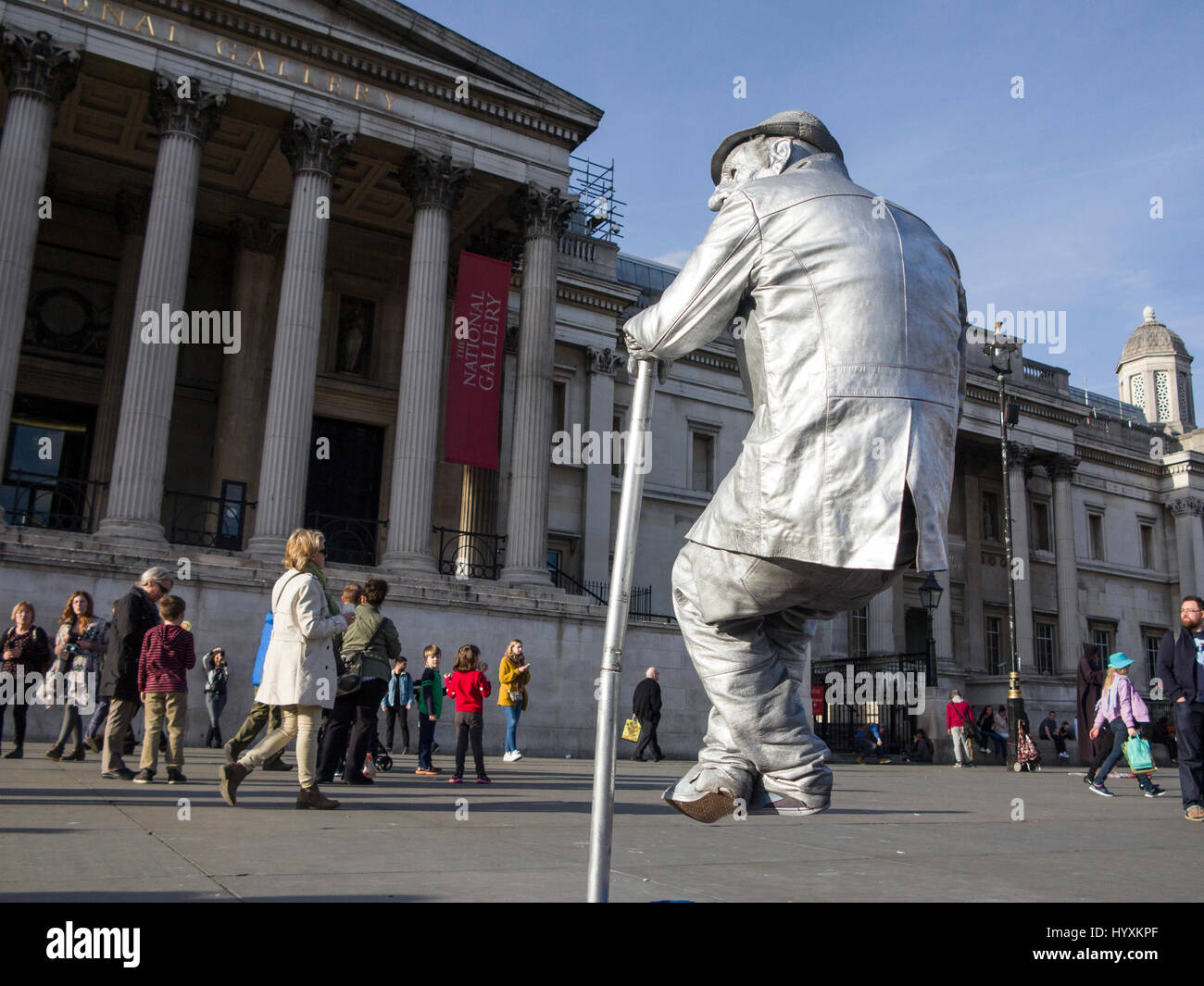 Street performer dressed in silver hi-res stock photography and images ...