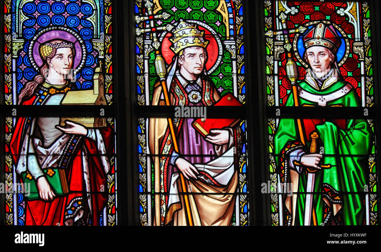 Stained Glass in the Church of Our Blessed Lady of the Sablon in ...