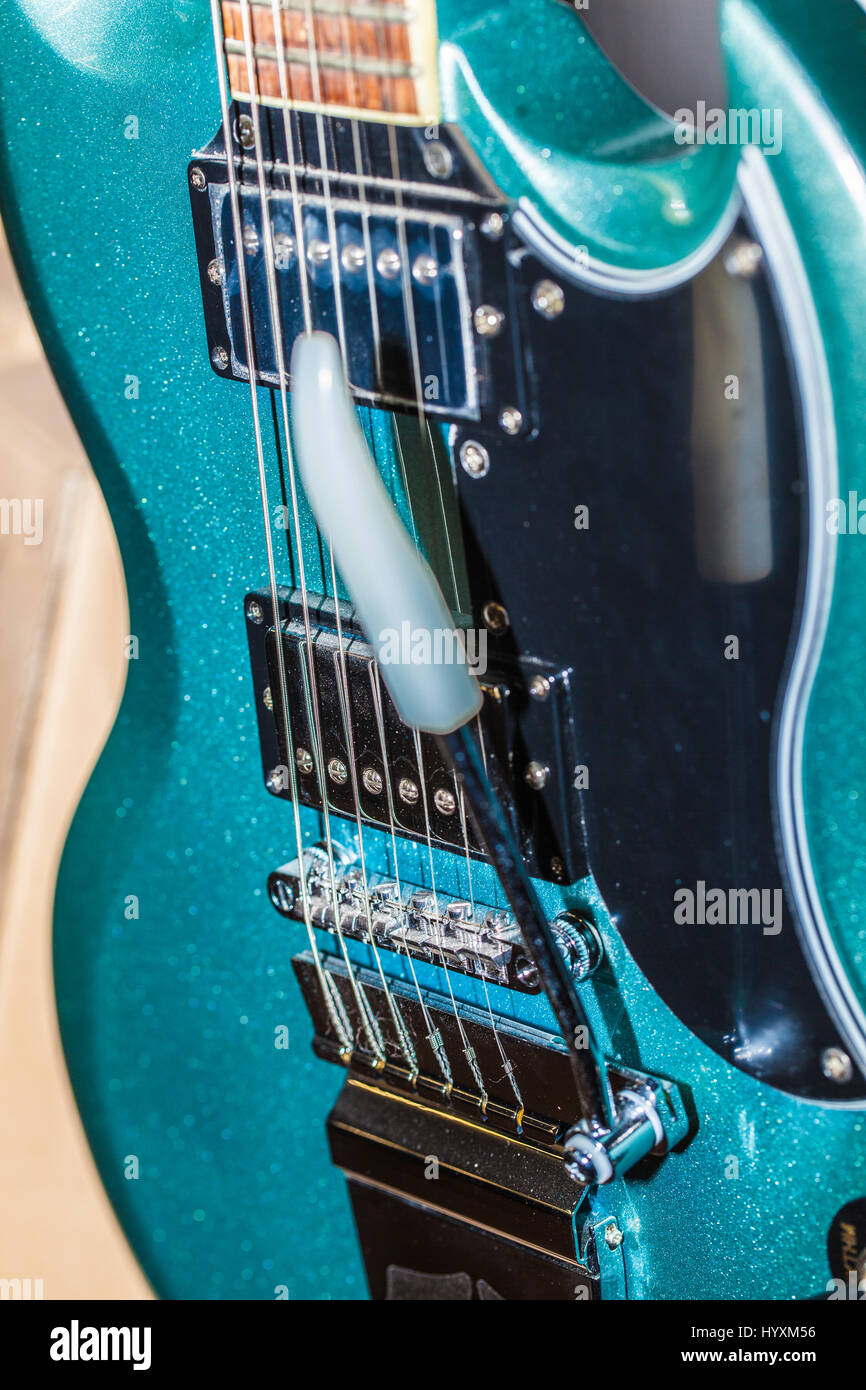 Guild S-100 Polara electric guitar in blue colour Stock Photo - Alamy