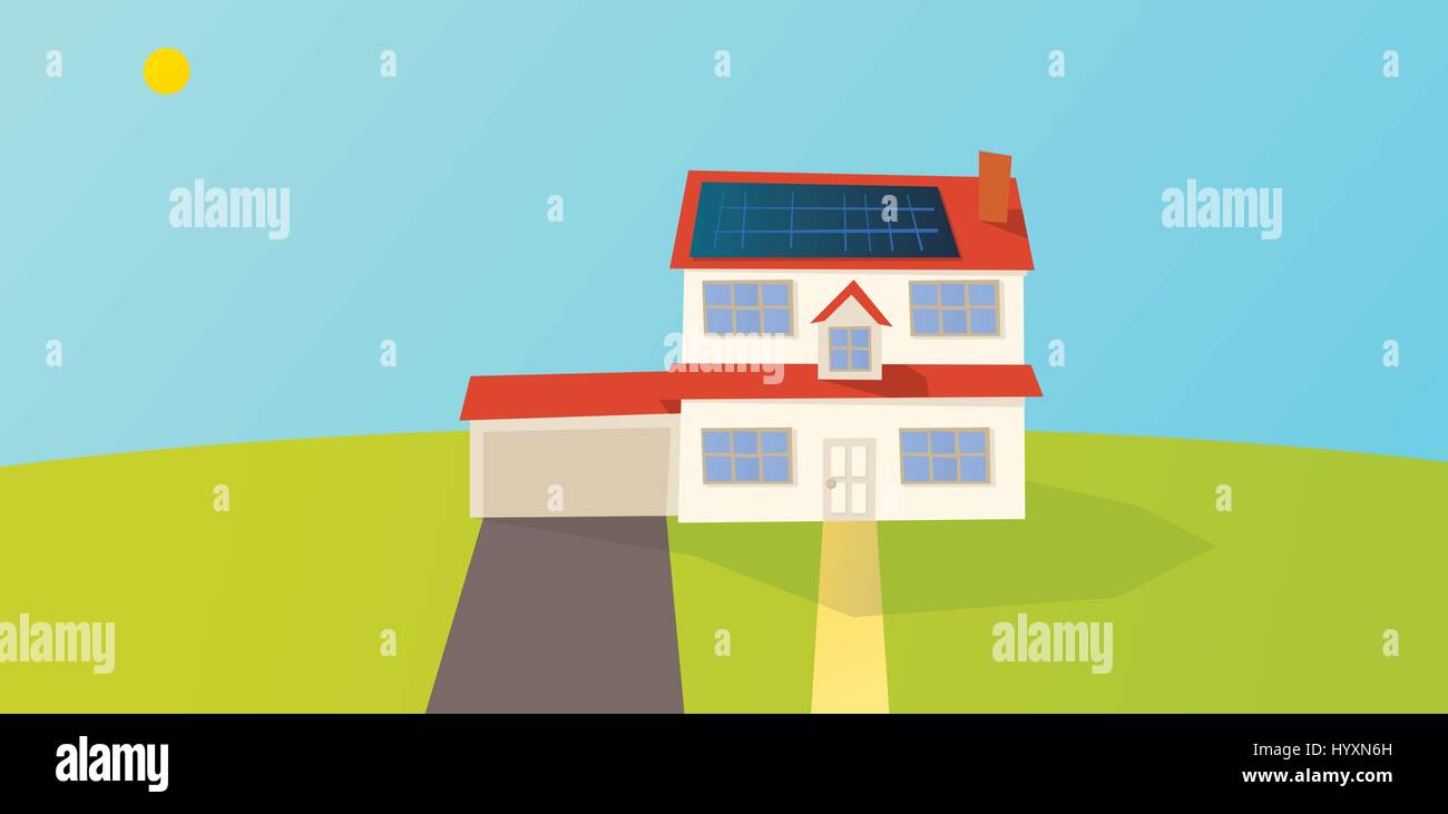 Family energy efficient home Stock Vector Images - Alamy