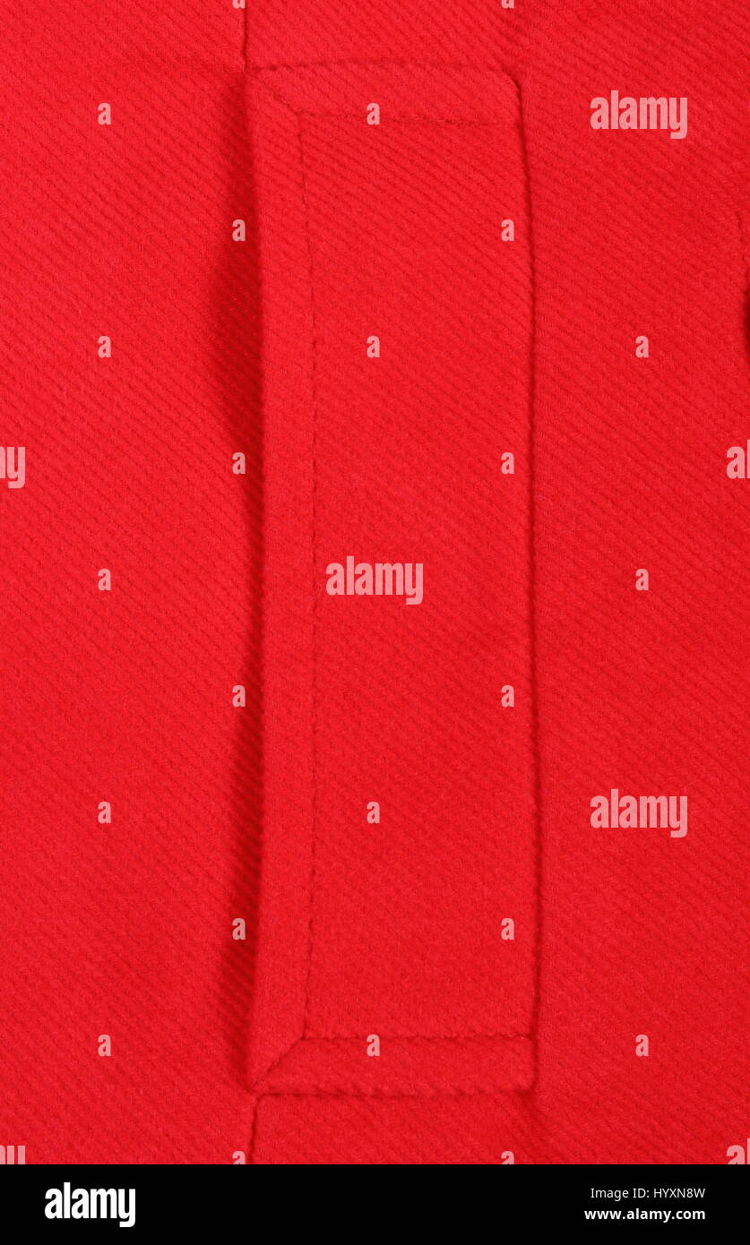Closeup of red coat pocket, pattern of textile Stock Photo - Alamy