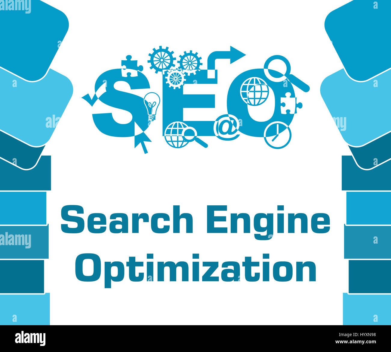 SEO - Search Engine Optimization Blue Abstract Shapes Square Stock ...