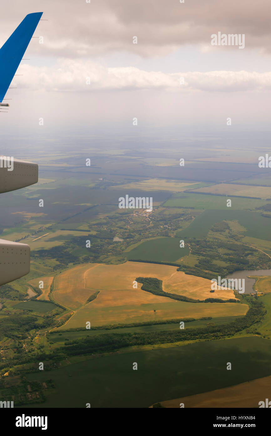 Aerial view from the airplane window Stock Photo - Alamy