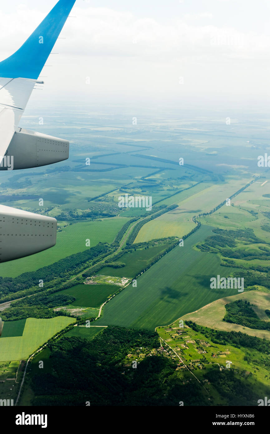 Aerial view from the airplane window Stock Photo - Alamy