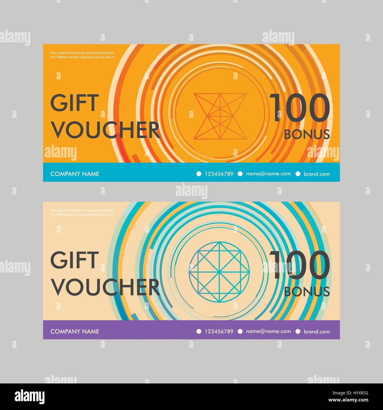Gift voucher template with modern circle design Stock Vector Image ...