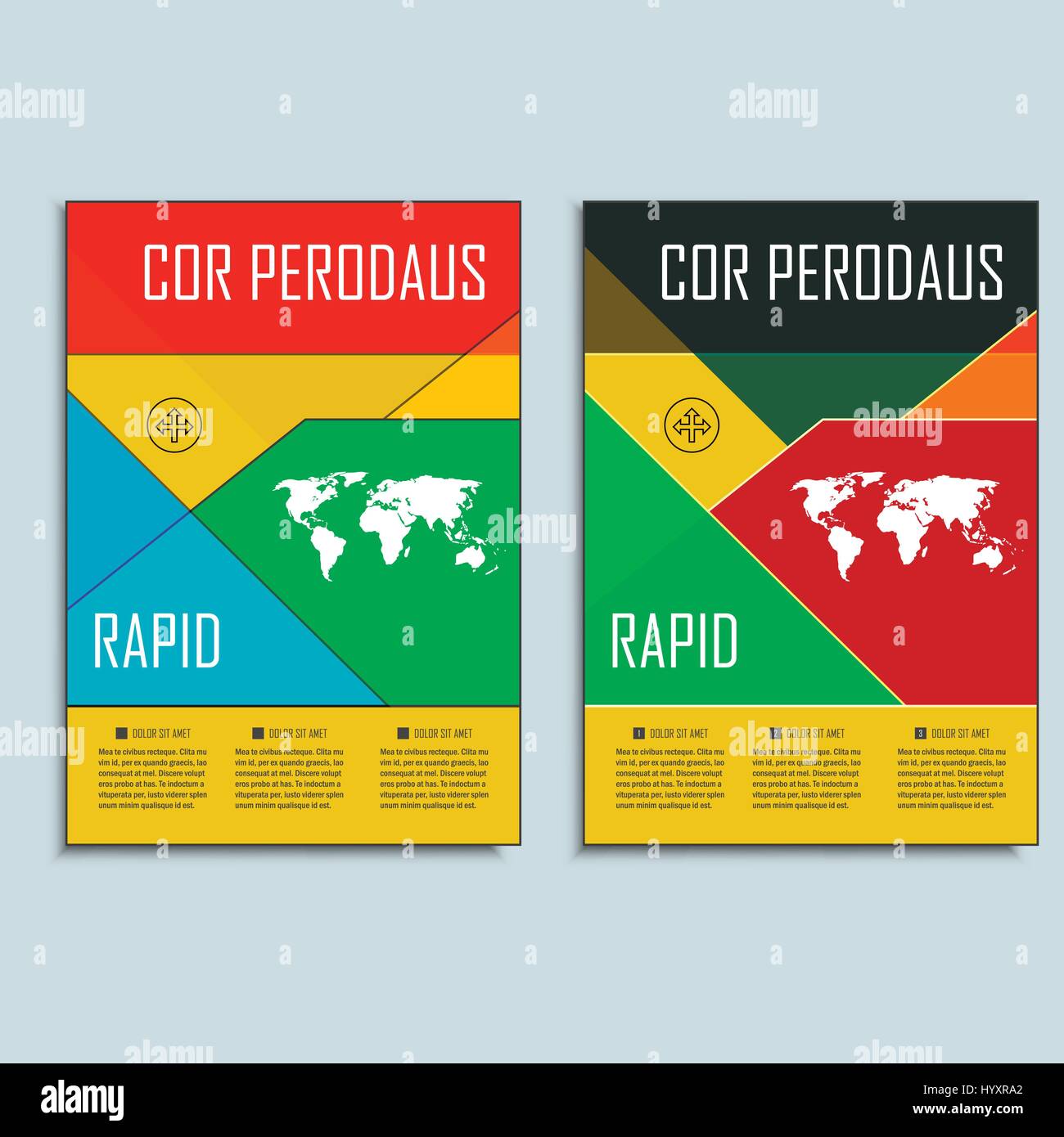 Annual report brochure flyer design template vector, map design, cover ...