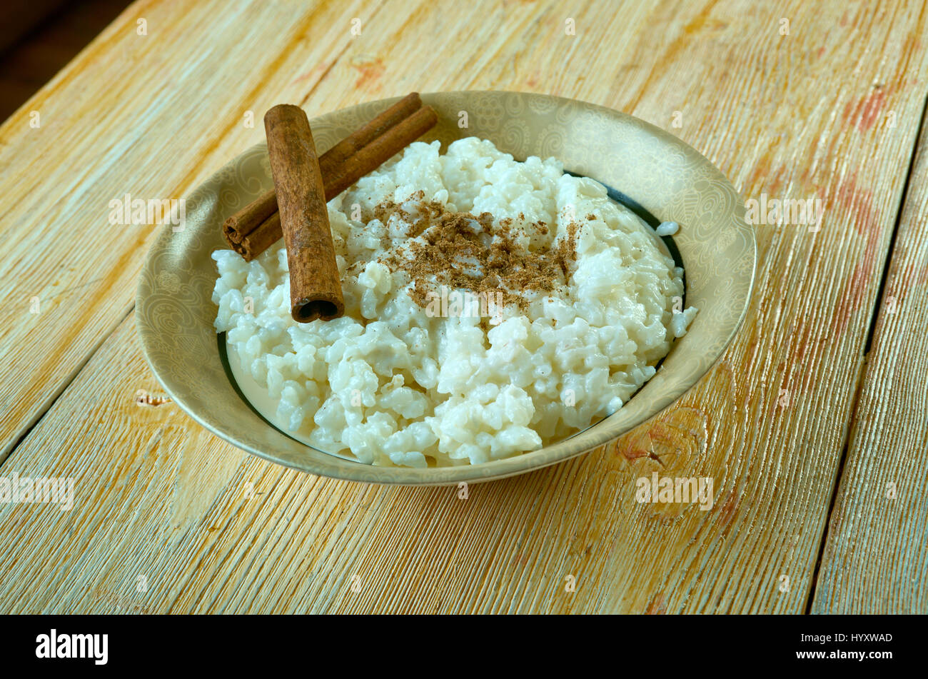 Sutlijash - Macedonian rice pudding. close up Stock Photo - Alamy