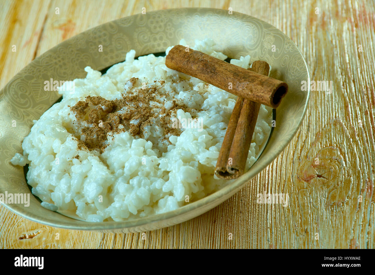 Sutlijash - Macedonian rice pudding. close up Stock Photo - Alamy