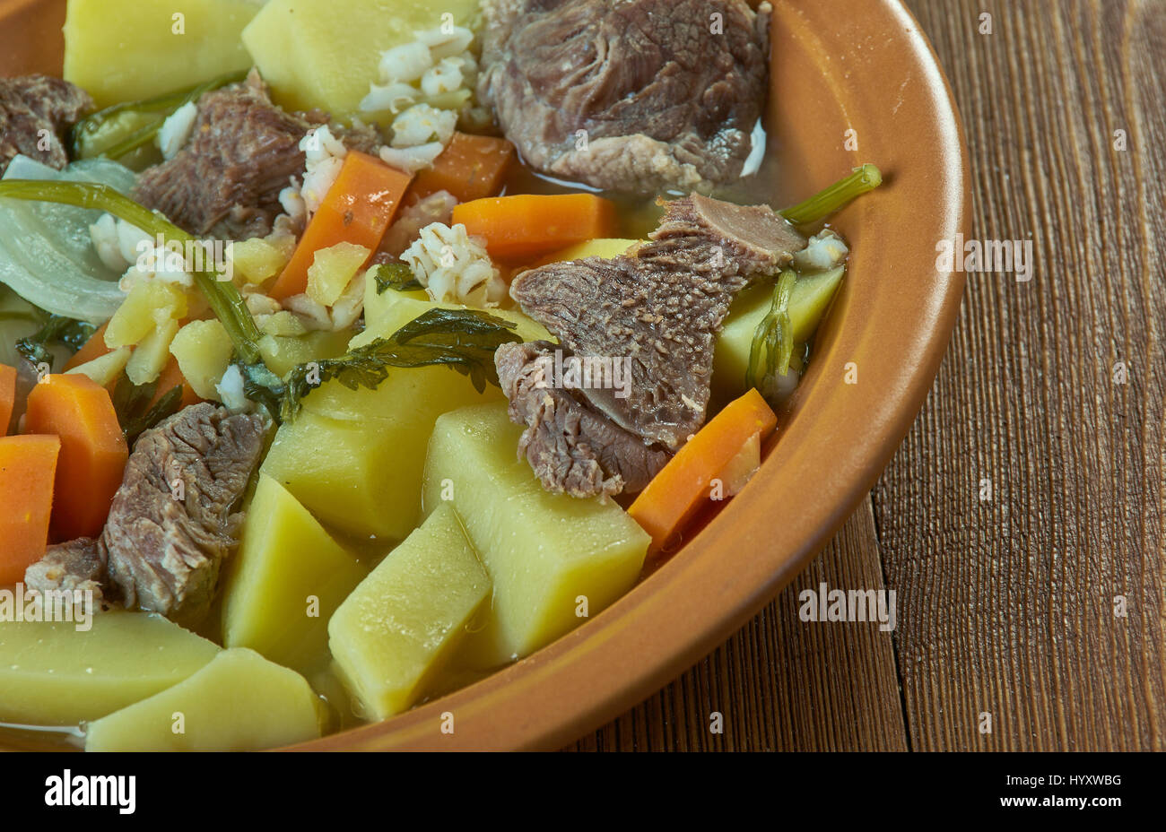Cawl Mamgu - traditional Welsh dishes Lamb Broth Stock Photo - Alamy