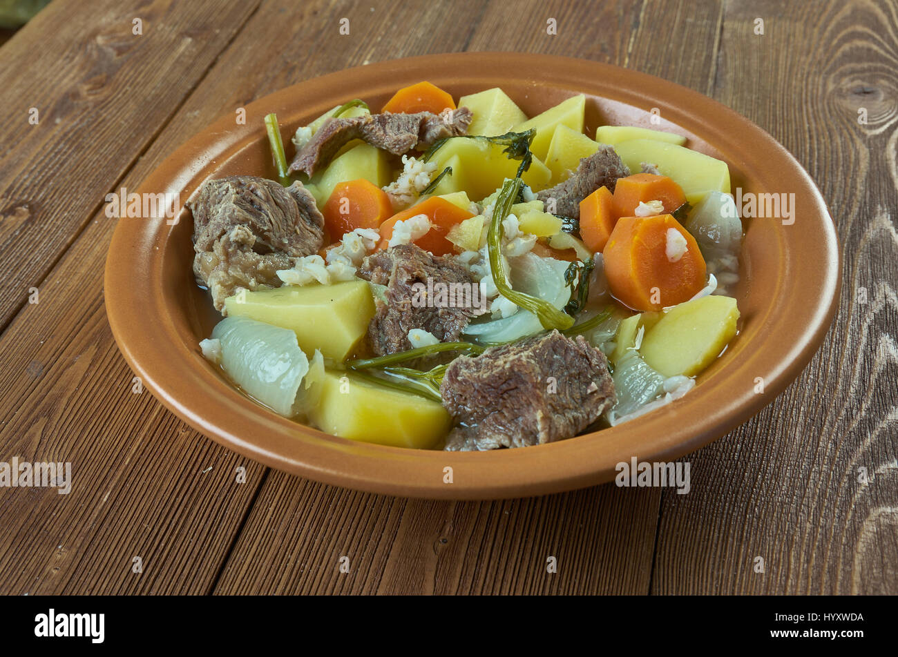Cawl Mamgu - traditional Welsh dishes Lamb Broth Stock Photo - Alamy